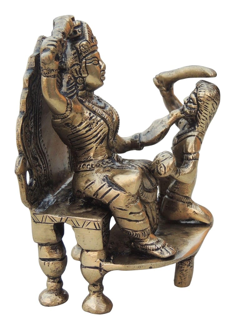 Brass Showpiece Baglamukhi Statue - 3.2*3*5 Inch (BS967 A)