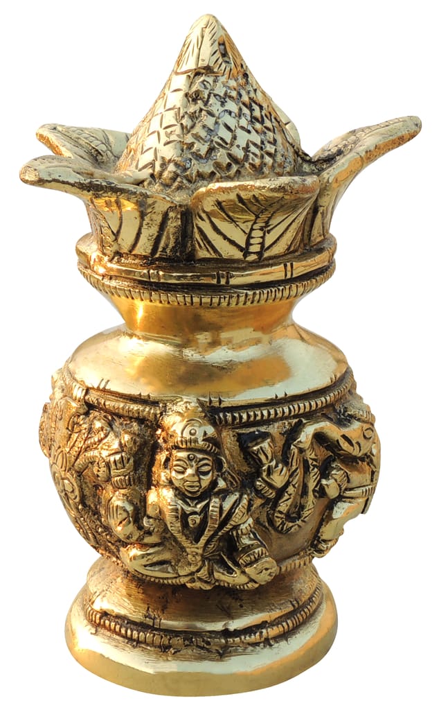 Brass Showpiece Kalash Statue - 3*3*6.5 Inch (BS1082 C)